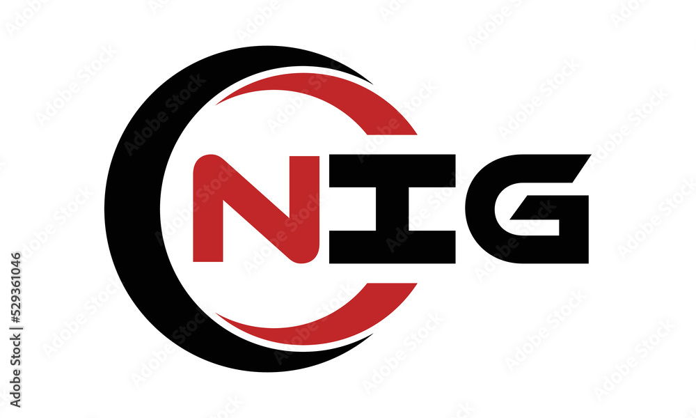 NIG three letter swoosh logo design vector template | monogram logo ...