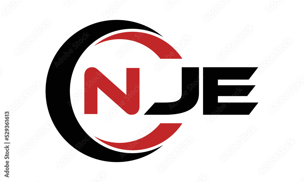 NJE three letter swoosh logo design vector template | monogram logo ...