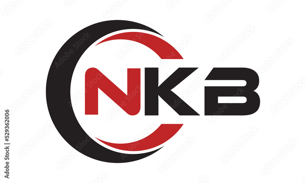 NKB three letter swoosh logo design vector template | monogram logo ...