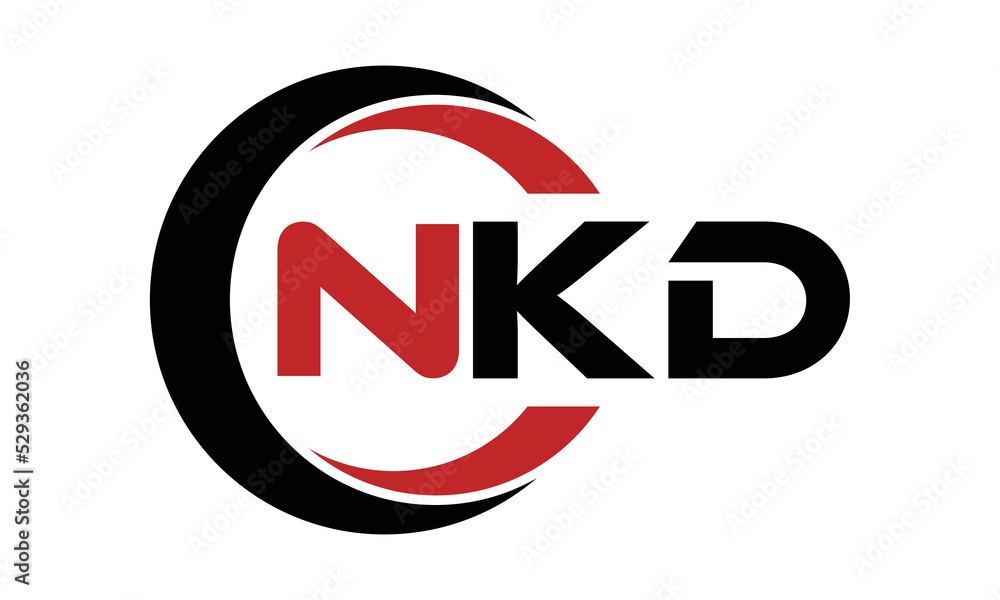 NKD three letter swoosh logo design vector template | monogram logo ...