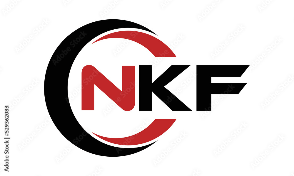 NKF three letter swoosh logo design vector template | monogram logo ...