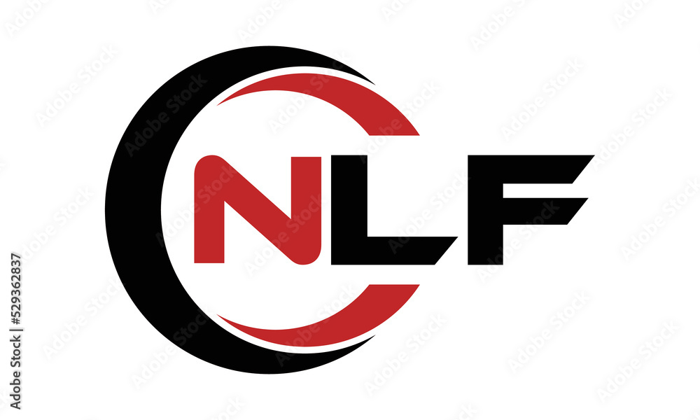 NLF three letter swoosh logo design vector template | monogram logo ...