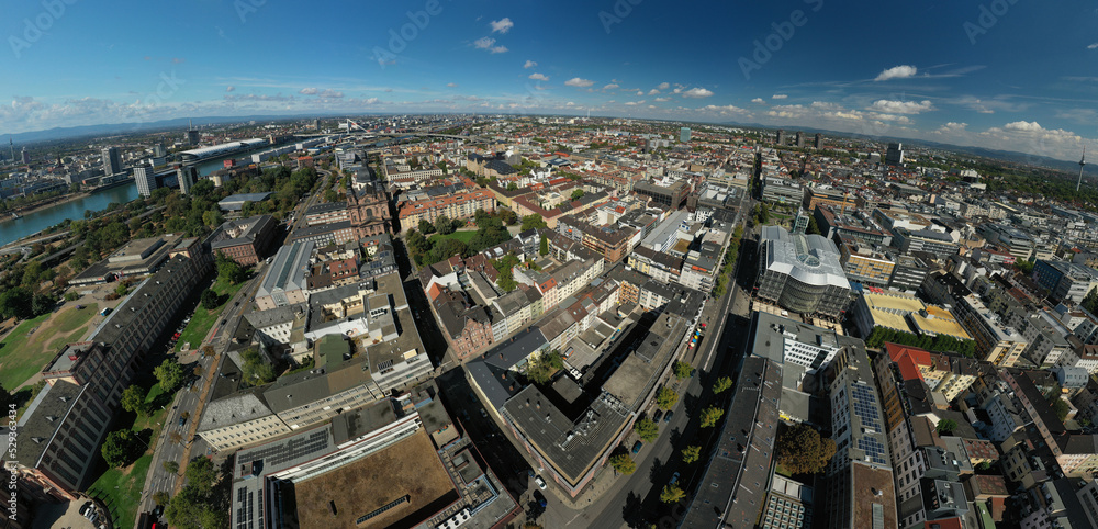 Luftbild Panorama Mannheim Drohnenaufnahme Stadt Stock Photo | Adobe Stock