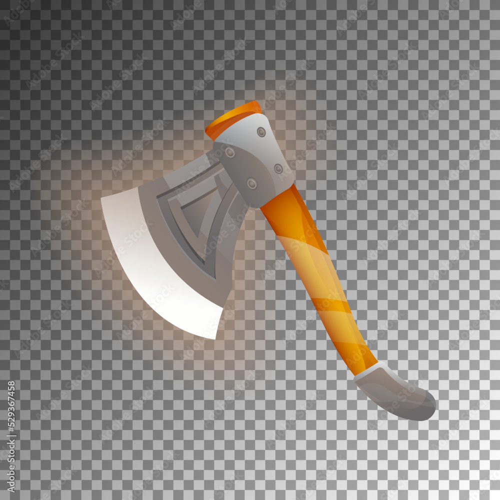 Fantasy medieval axe icon. Shiny medieval weapon for computer game ...