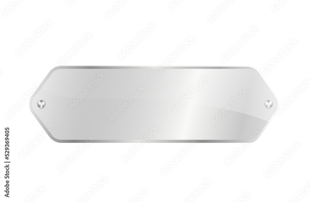 Geometric blank glass plate isolated icon. Glassy signage template ...