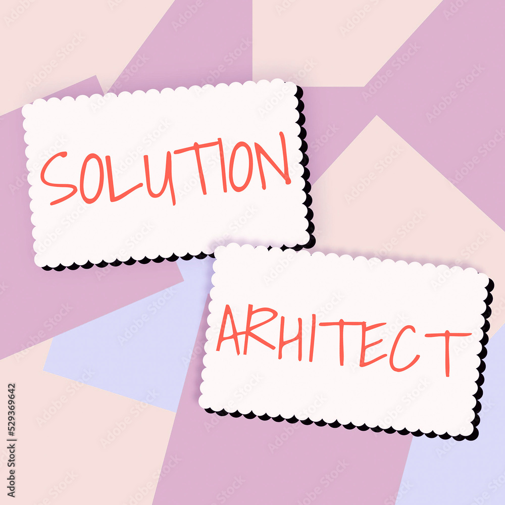 Text caption presenting Solution ArhitectDesign applications or ...