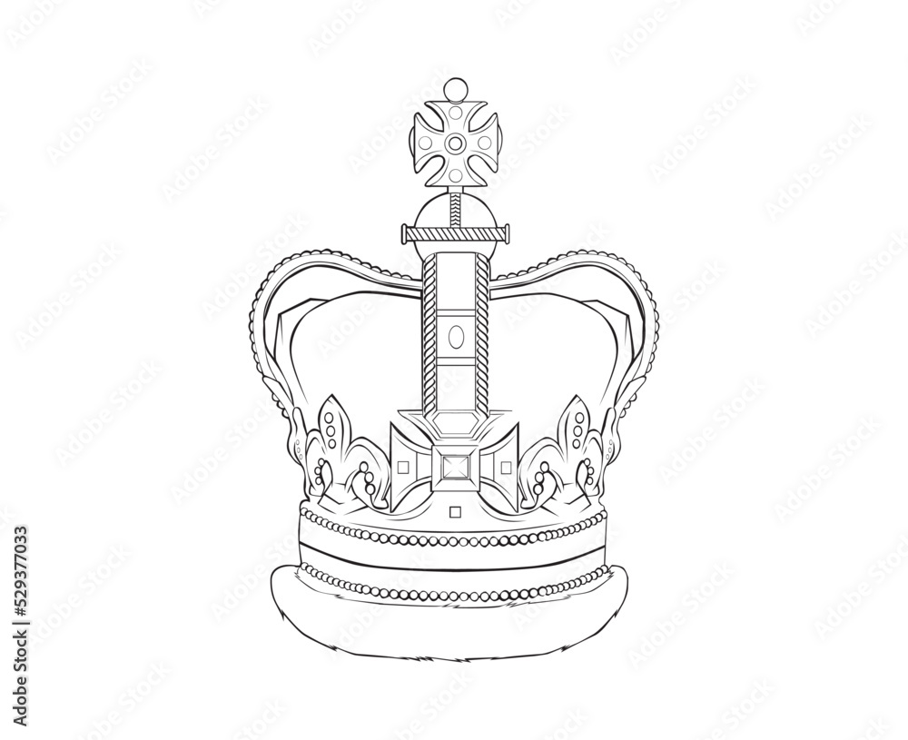 gold crown lineart Stock Vector | Adobe Stock