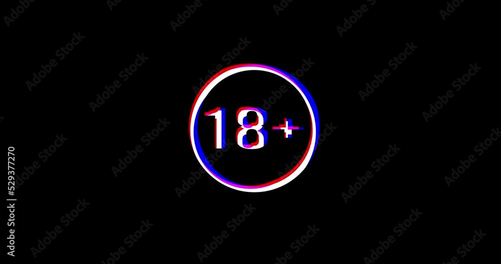 Under 18 sign warning symbol. Over 18 only censored. eighteen age older forbidden adult content ...