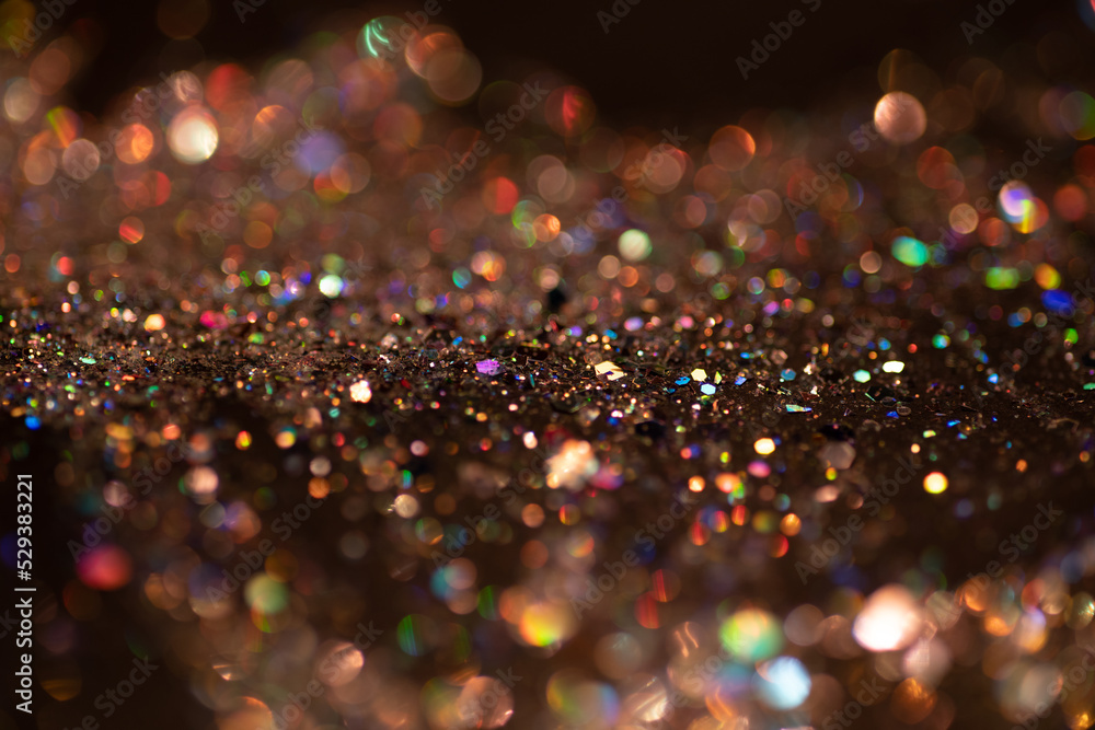 Colorful glitter texture, bokeh ligts overlay or background. shallow ...