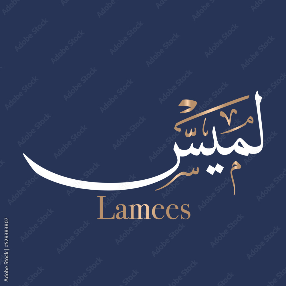 Arabic Calligraphy Art Of The Name Lamees Is Muslim Baby Name The