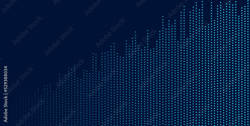Abstract Blue Growing Financial Graph Chart Background Vector Dotted Lines Tech Design Stock