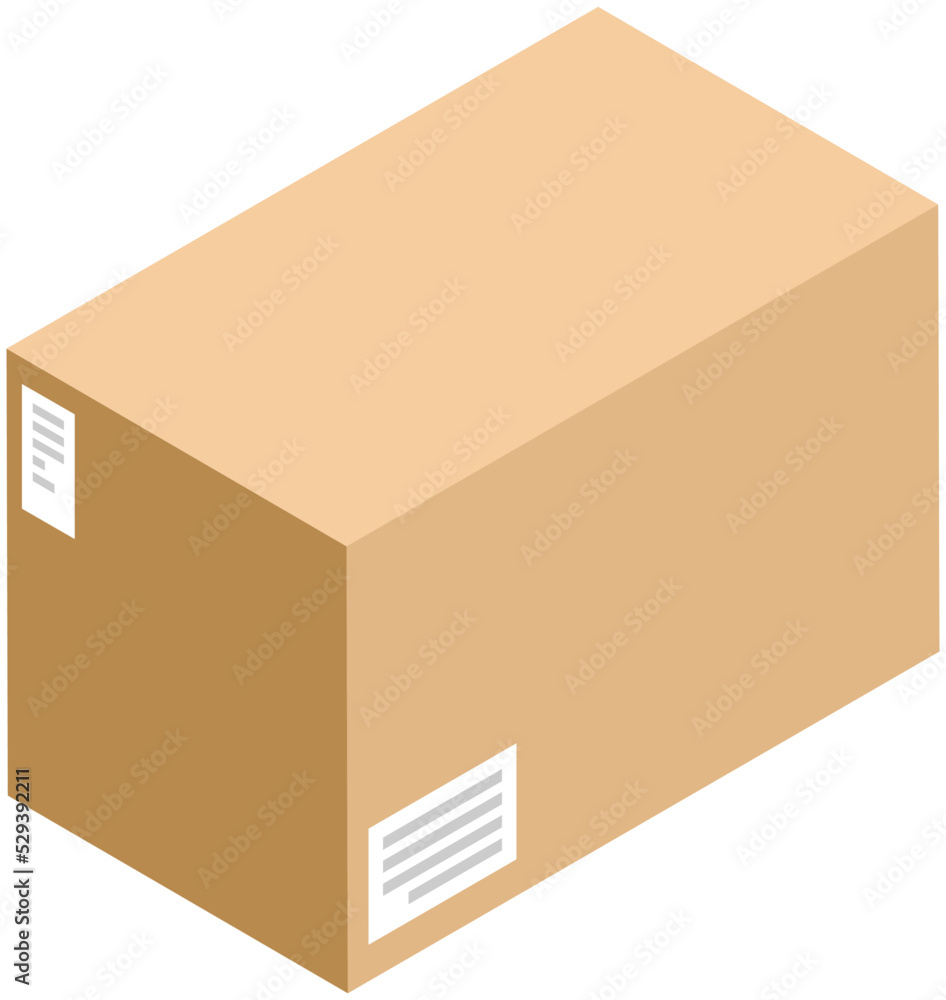 Closed cardboard box. Mail container. Brown recycling cardboard delivery box or postal parcel ...