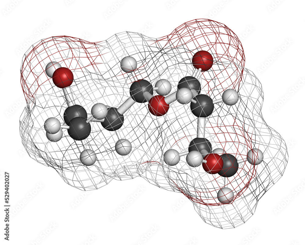 Ketone ester molecule. Present in drinks to induce ketosis. 3D ...