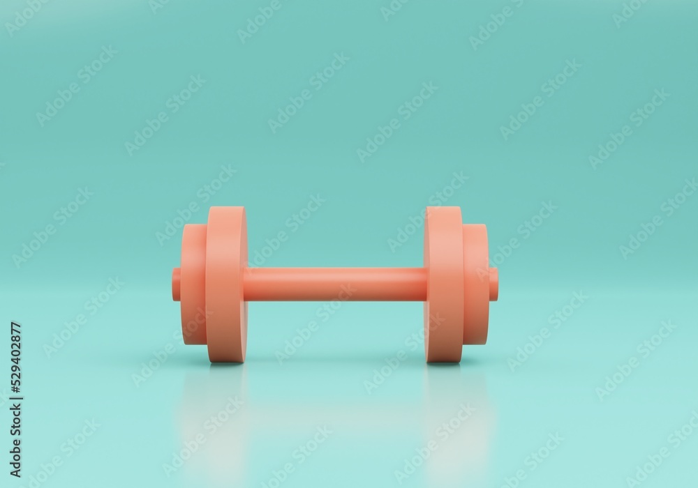 cartoon style Dumbbell isolated on pastel blue background. minimum ...