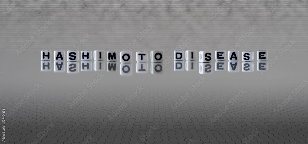 hashimoto disease word or concept represented by black and white letter ...