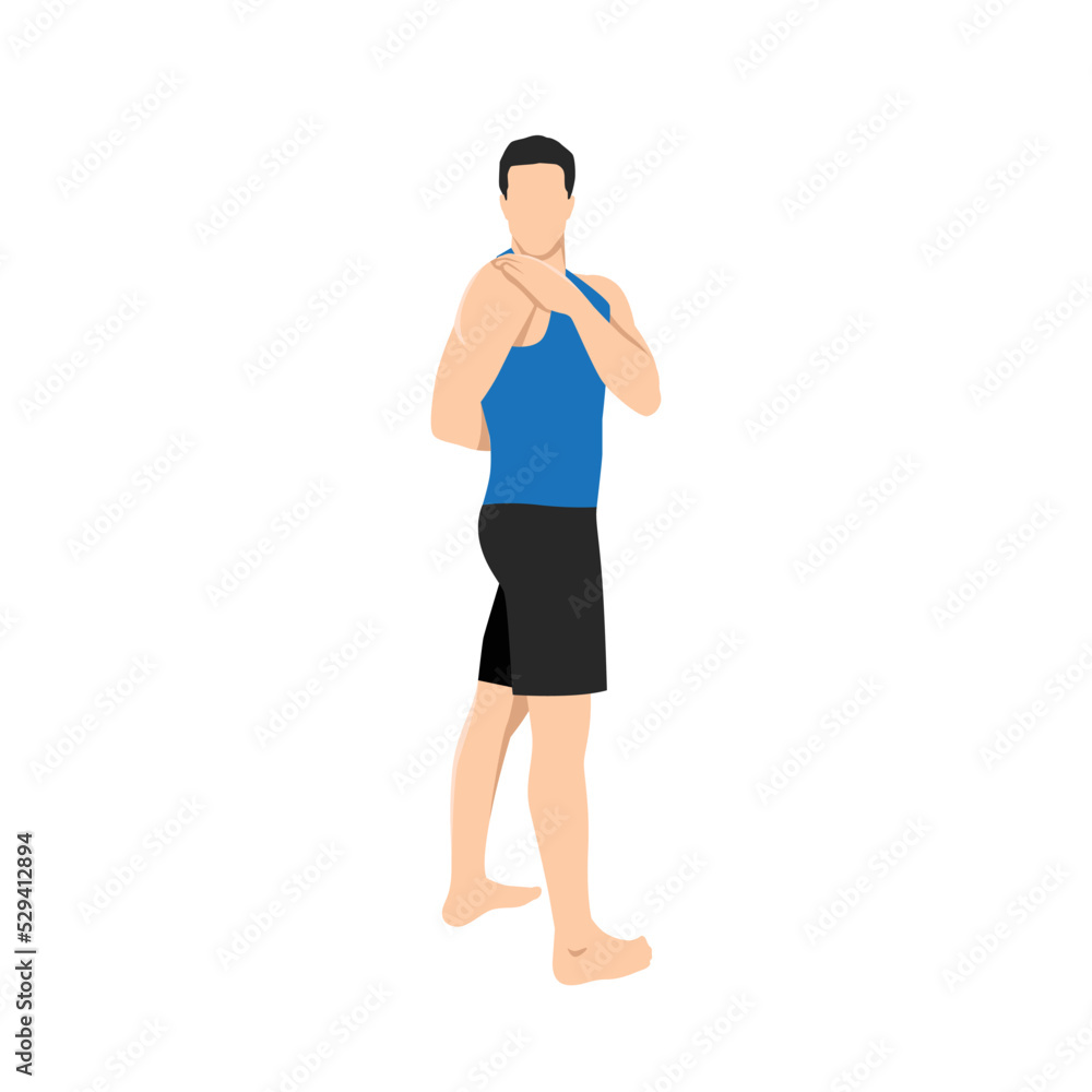 Man doing Standing Spinal Twist Pose l. Beautiful girl practice ...