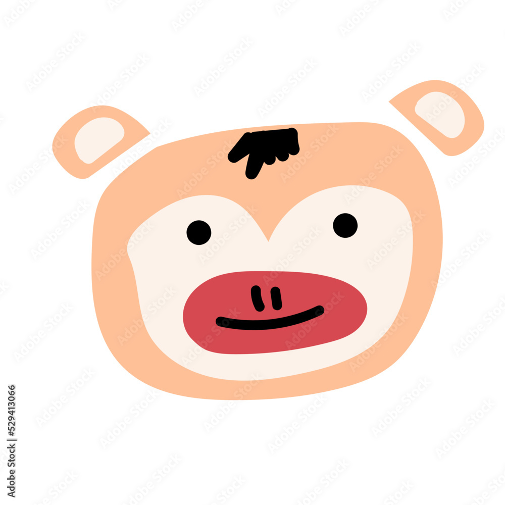 monkey face drawing vector illustration Stock Vector | Adobe Stock