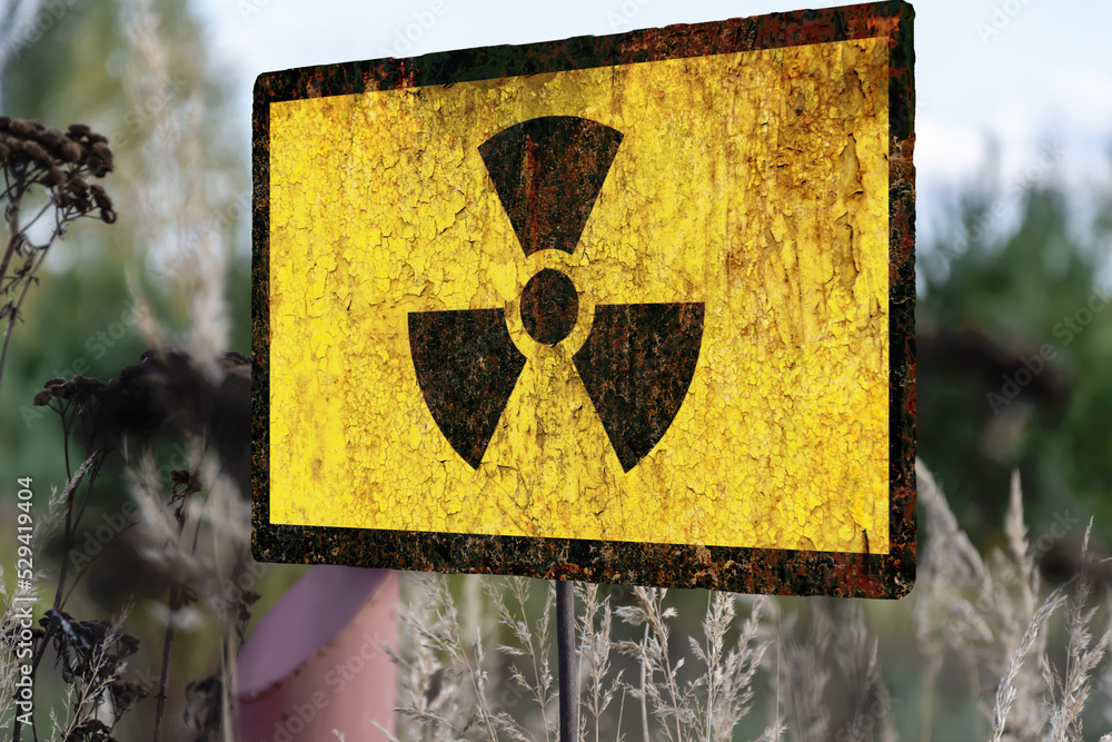 Old textural Sign of radiation hazard against the background of ...