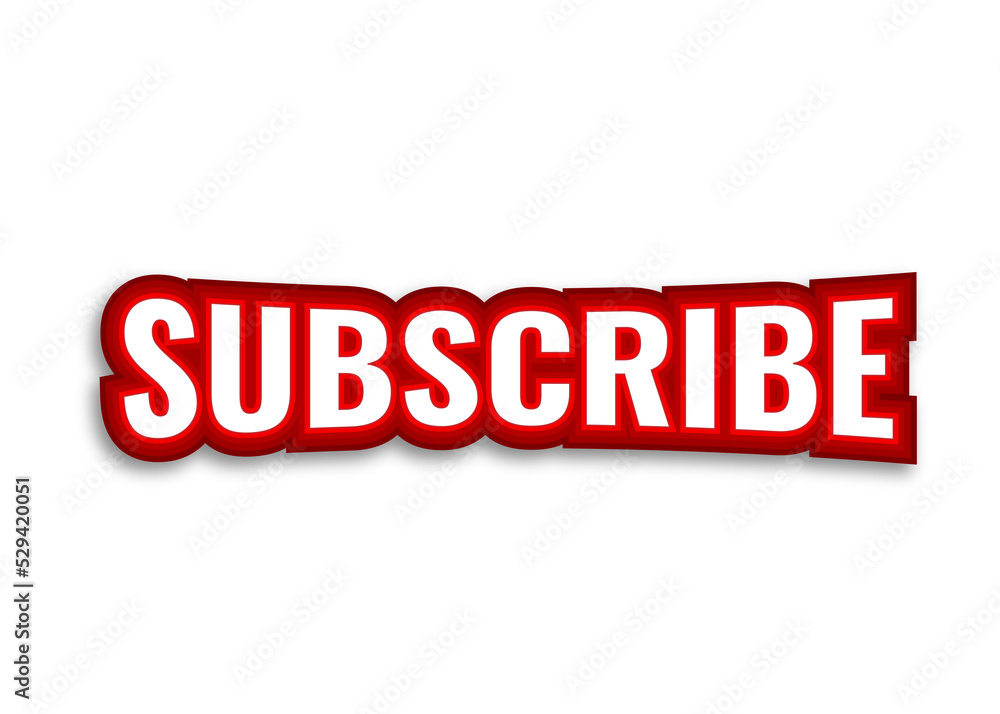 Subscribe button PNG image 3d text effect design Stock Illustration ...