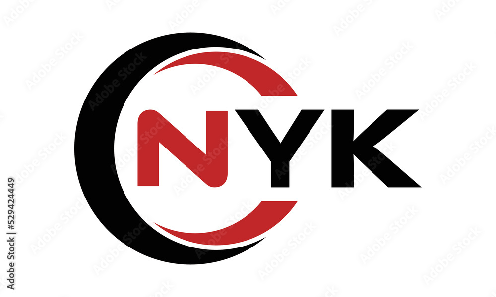 NYK three letter swoosh logo design vector template | monogram logo ...