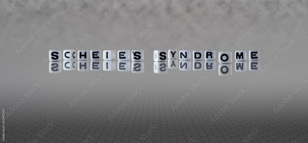 scheie's syndrome word or concept represented by black and white letter ...