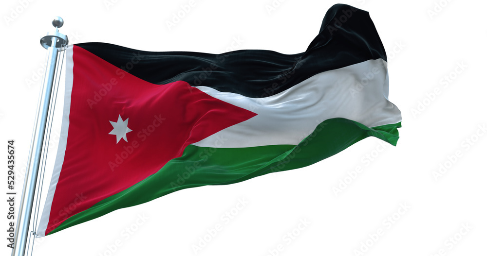 Jordan flag on transparent background 4k Stock Illustration | Adobe Stock