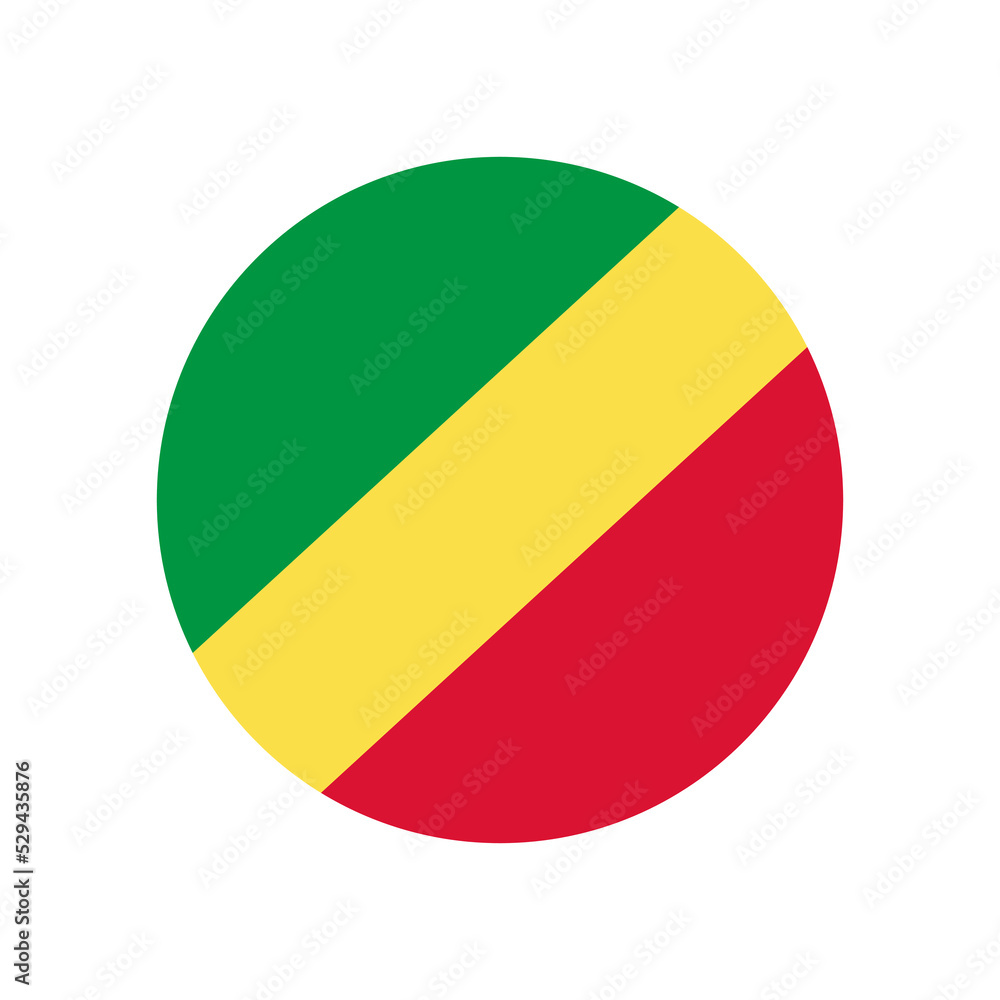 Congo vector flag circle on white background Stock Vector | Adobe Stock