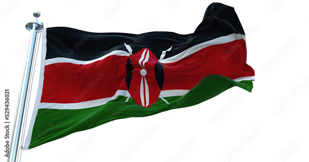 Kenya flag on transparent background 4k Stock Illustration | Adobe Stock