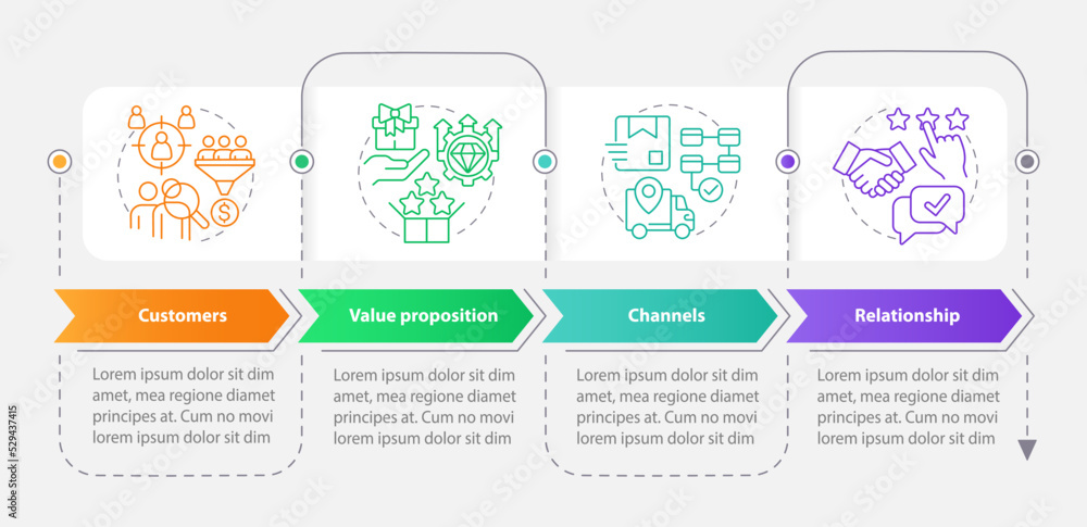 Canvas of business model rectangle infographic template. Management ...