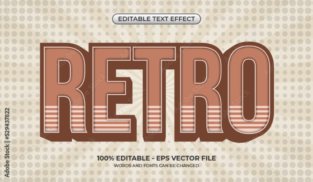 Retro text effect. Editable classic text effect with retro background ...
