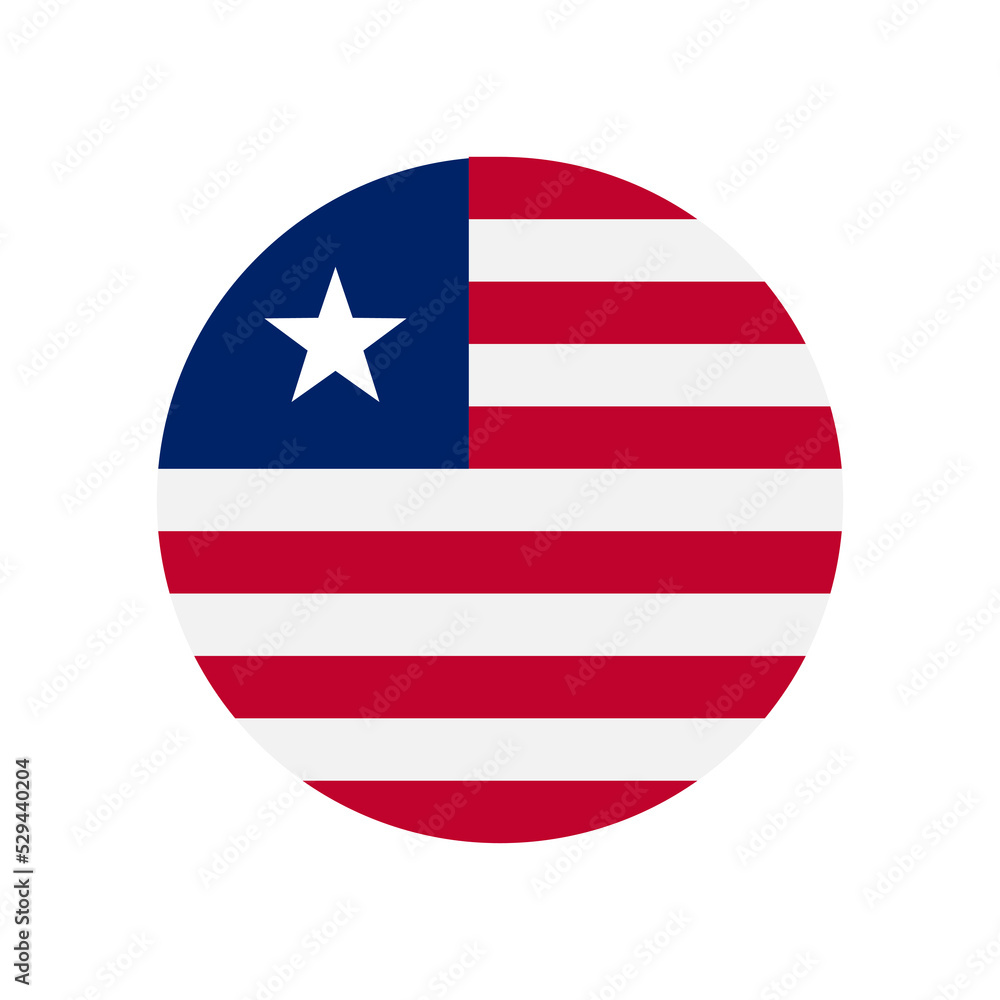 Liberia vector flag circle on white background Stock Vector | Adobe Stock