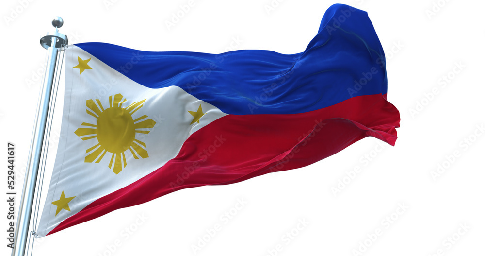 Philippines flag on transparent background 4k Stock Illustration ...