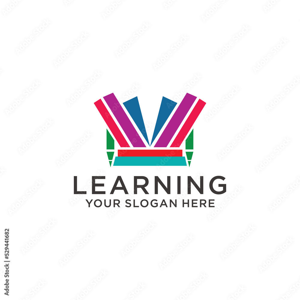 Learning logo icon vector image Stock Vector | Adobe Stock