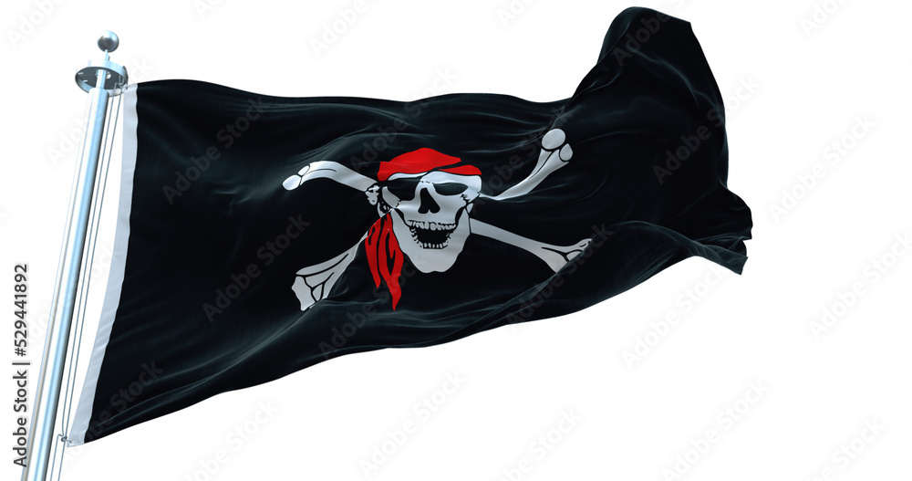 Pirate flag on transparent background 4k Stock Illustration | Adobe Stock