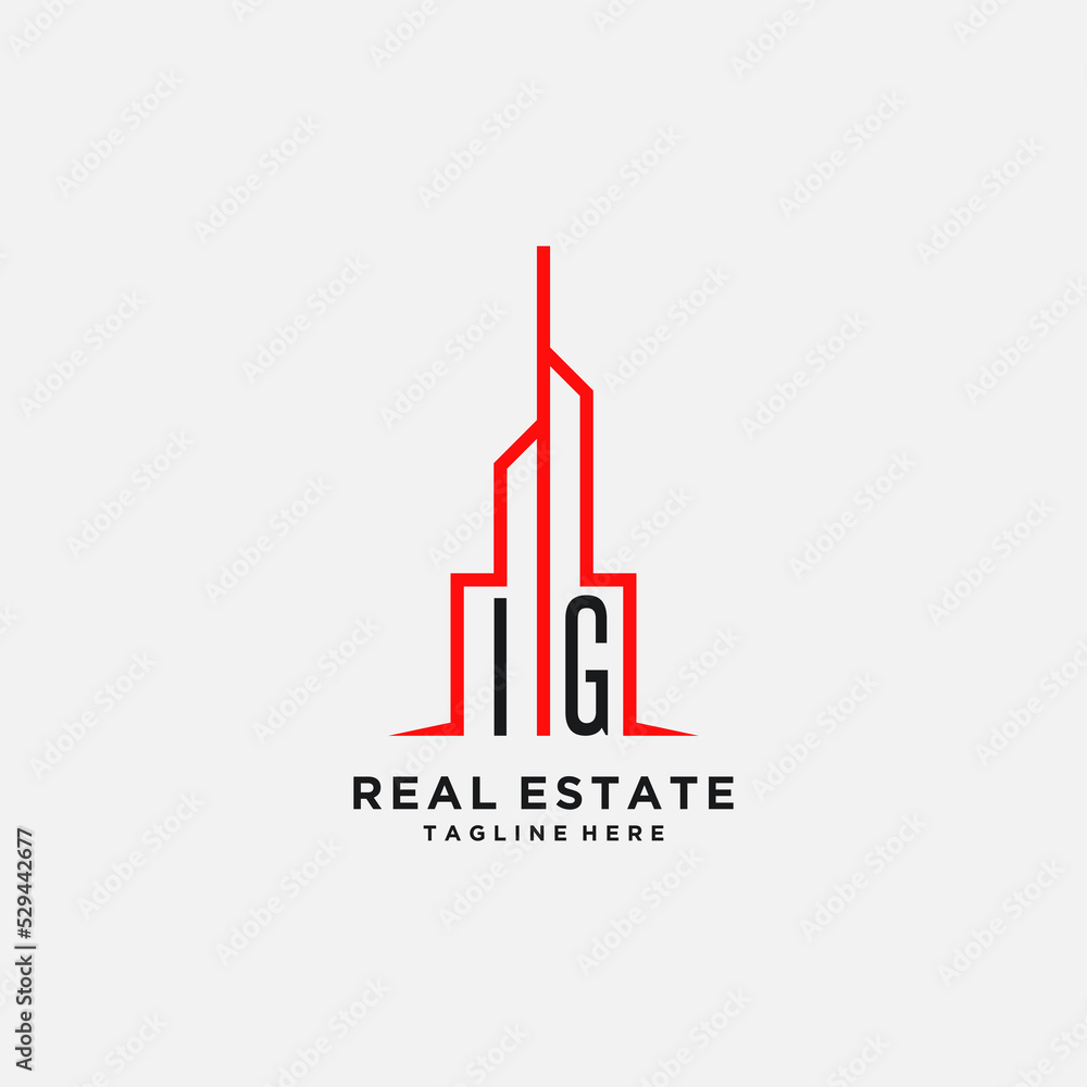 Initial letter IG Real Estate Logo stock illustration. Logo vector ...
