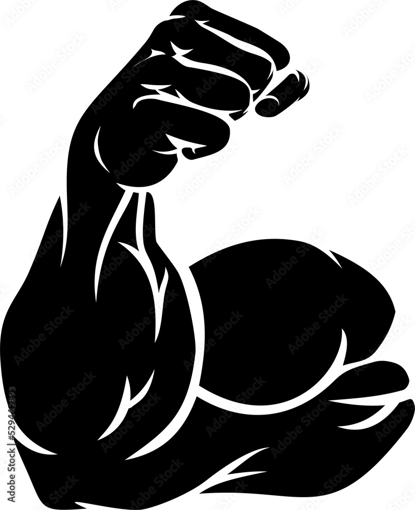 Strong Arm Showing Biceps Muscle Stock Illustration | Adobe Stock