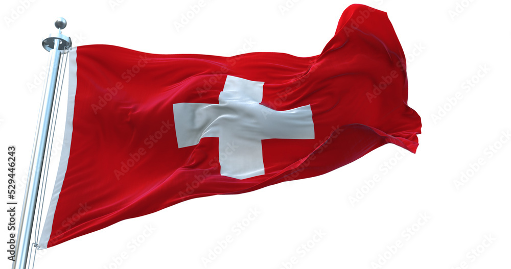 Switzerland flag on transparent background 4k Stock Illustration ...