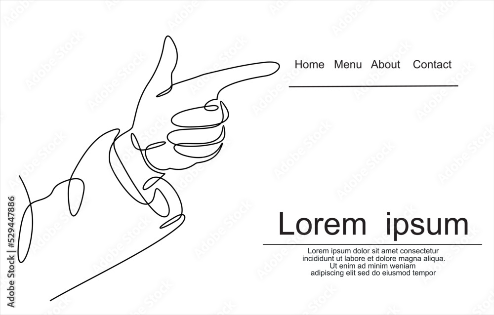 Index finger poke. Vector illustration-continuous line drawing Stock ...