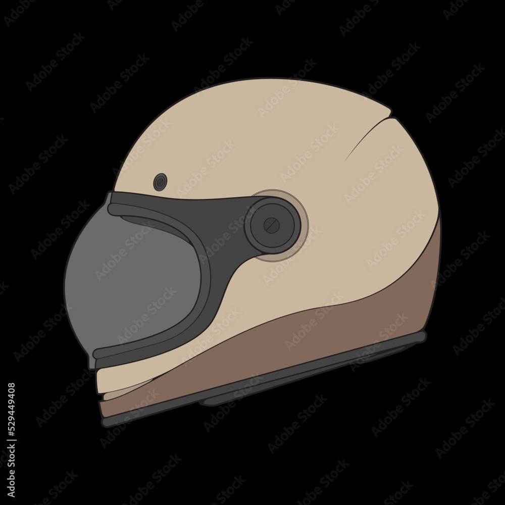 Block color helmet full face Vector Illustration, Helmet Concept ...