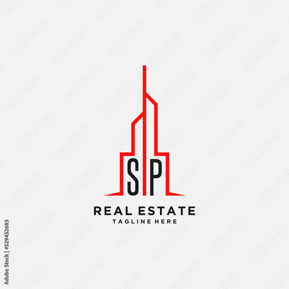 Initial letter SP Real Estate Logo stock illustration. Logo vector ...