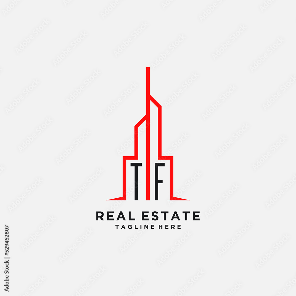 Initial letter TF Real Estate Logo stock illustration. Logo vector ...