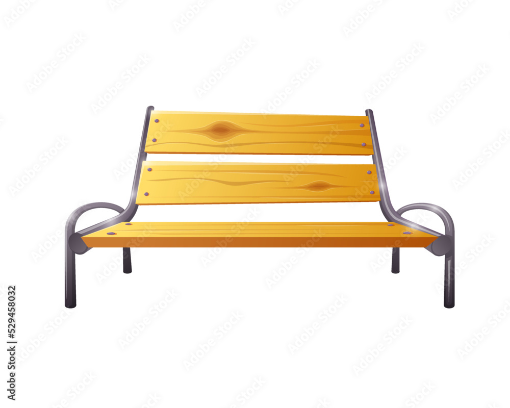 Cartoon bench isolated on a white background. Stock Vector | Adobe Stock