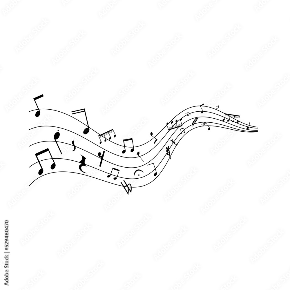 Music notes background isolated background , Flat Modern design ...