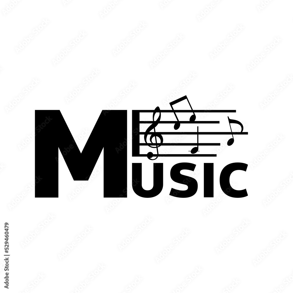 Music logo design isolated background , Flat Modern design ...