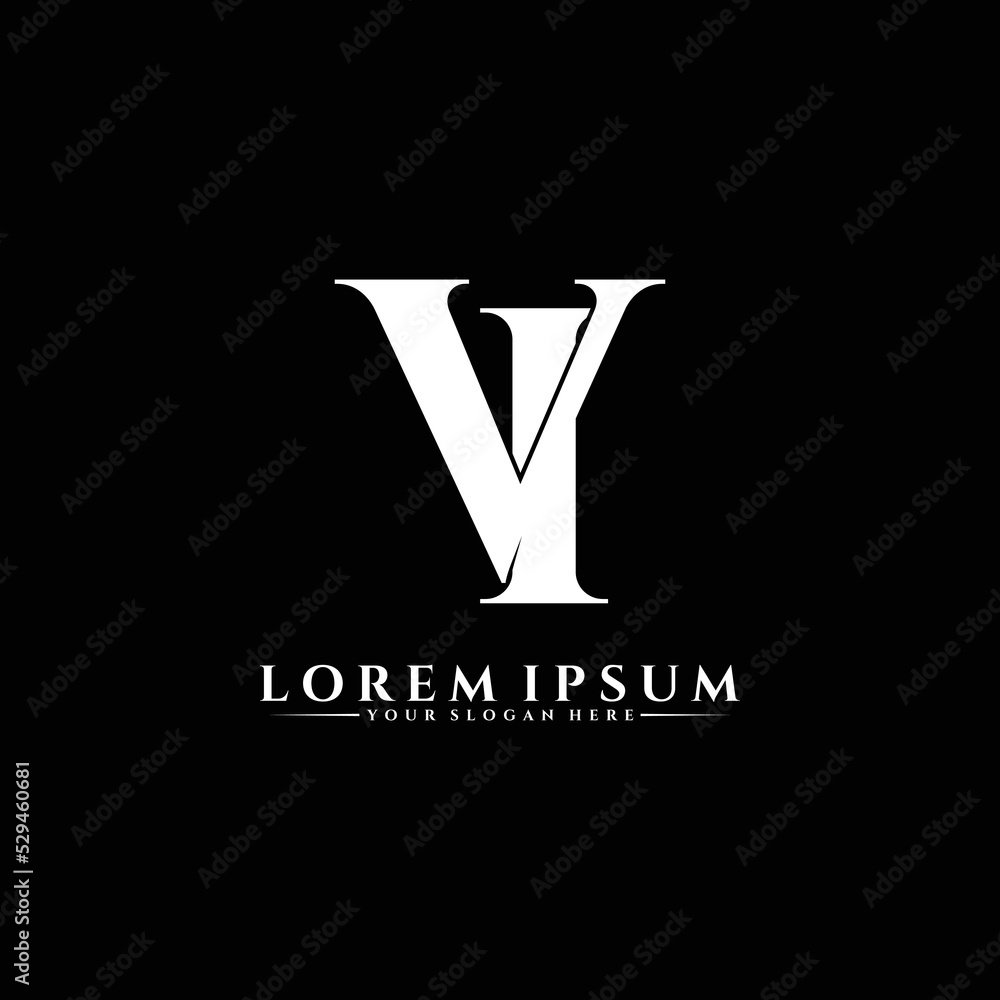 Letter VI luxury logo design vector Stock Vector | Adobe Stock