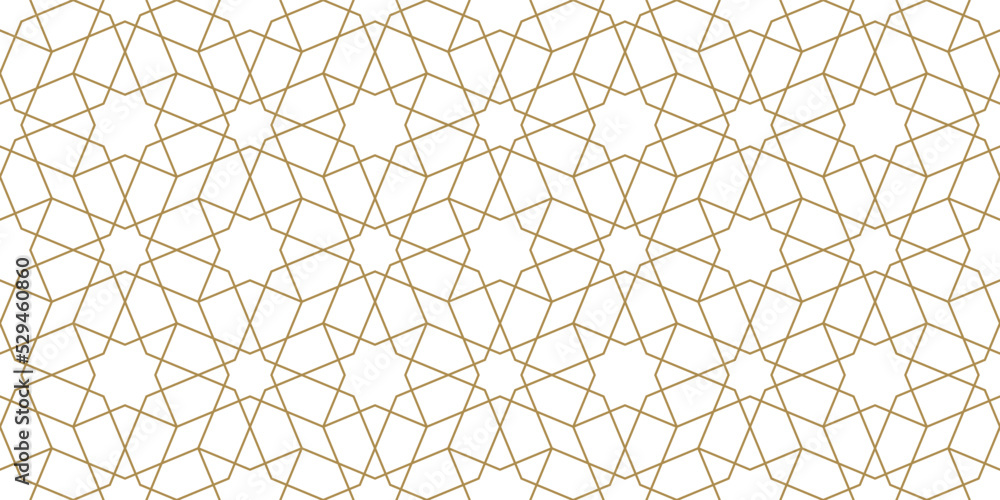 Seamless gold oriental pattern. Islamic background. Arabic linear ...