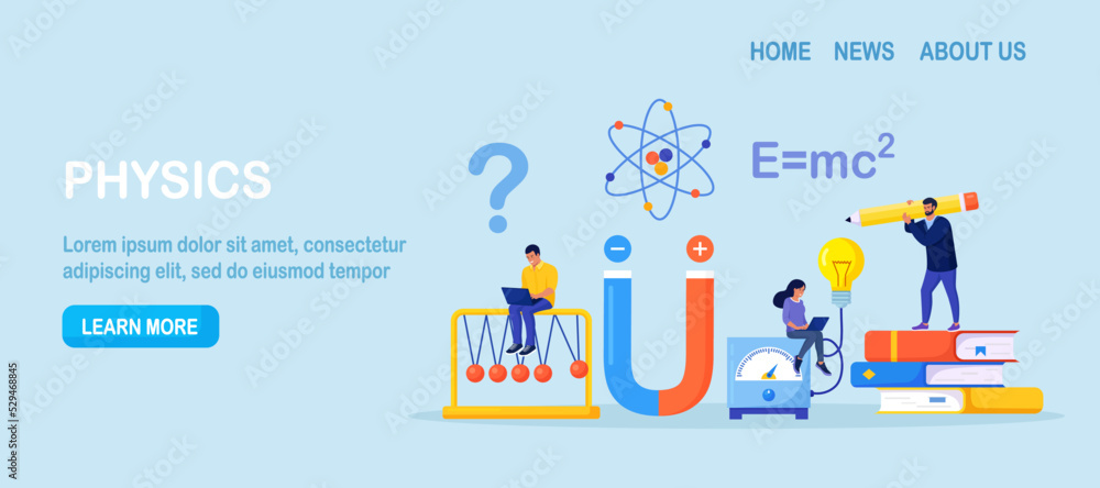 Physics school subject. Scientists explore electricity, magnetism ...