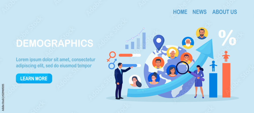 Overpopulation, human crowd density growth on earth. Demographic ...