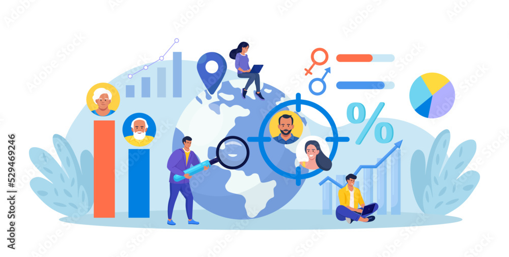 Overpopulation, human crowd density growth on earth. Demographic ...