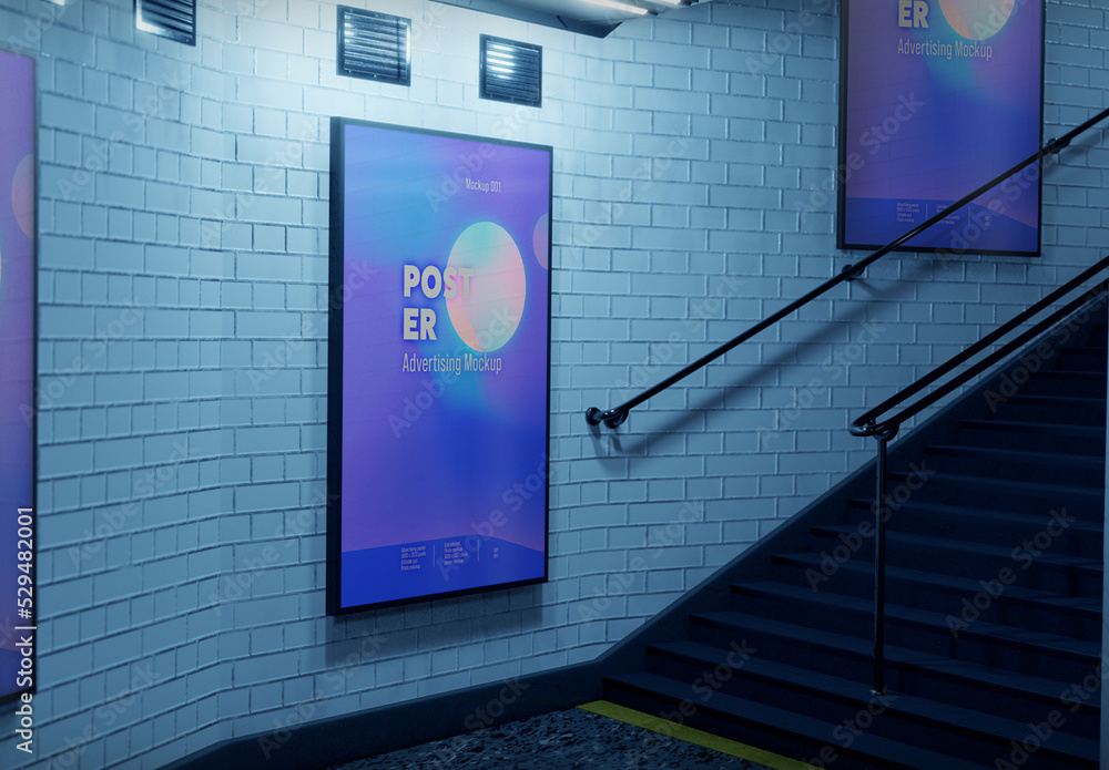 Metro Poster Mockup Stock Template | Adobe Stock